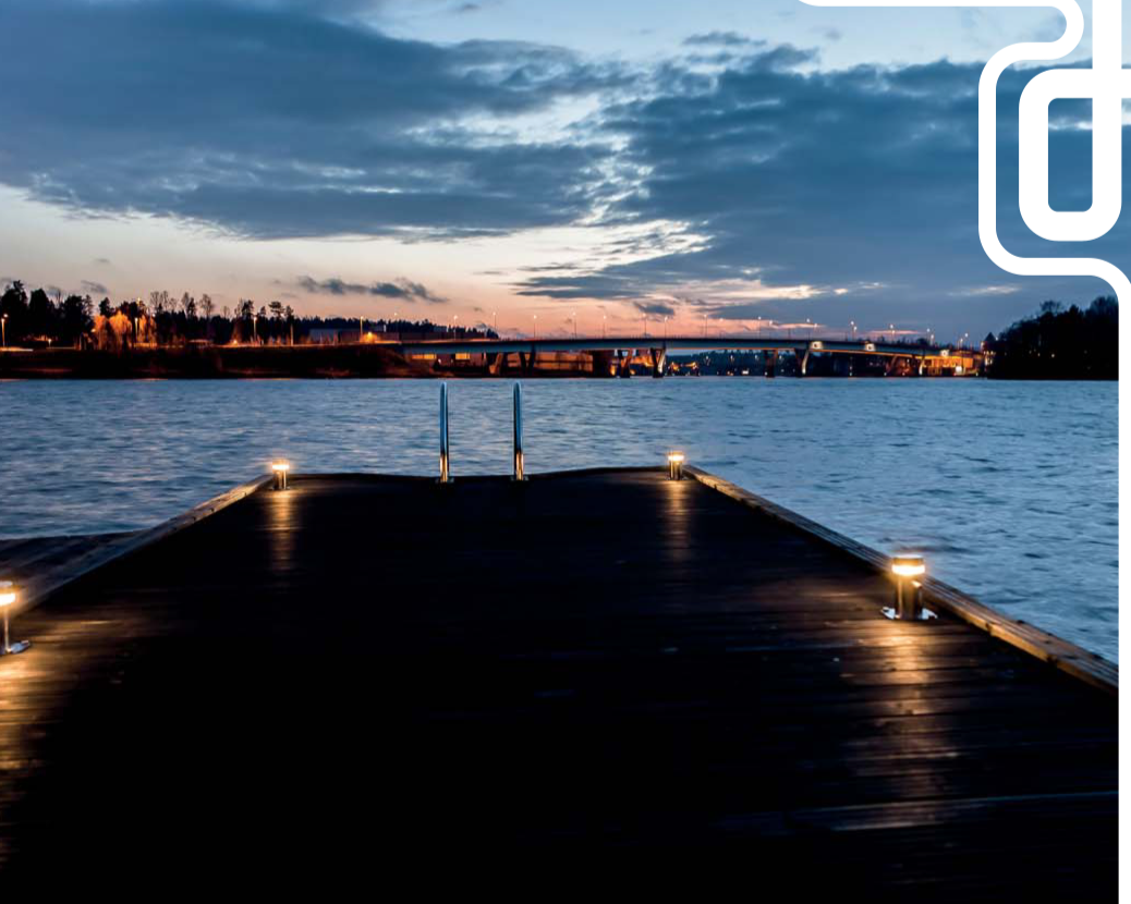 Rostfri pollare med LED-belysning - Expert på bryggor – bryggshoppen.se